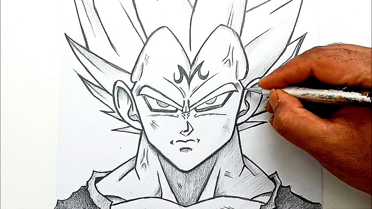 How To Draw Majin Vegeta Ssj2 Step By Step Dragon Ball Youtube