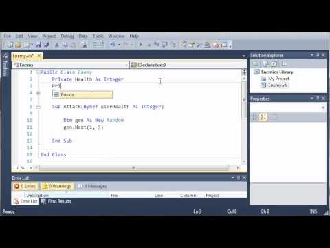 Visual Basic Tutorial 145 Game Part 1 Class Libraries Youtube