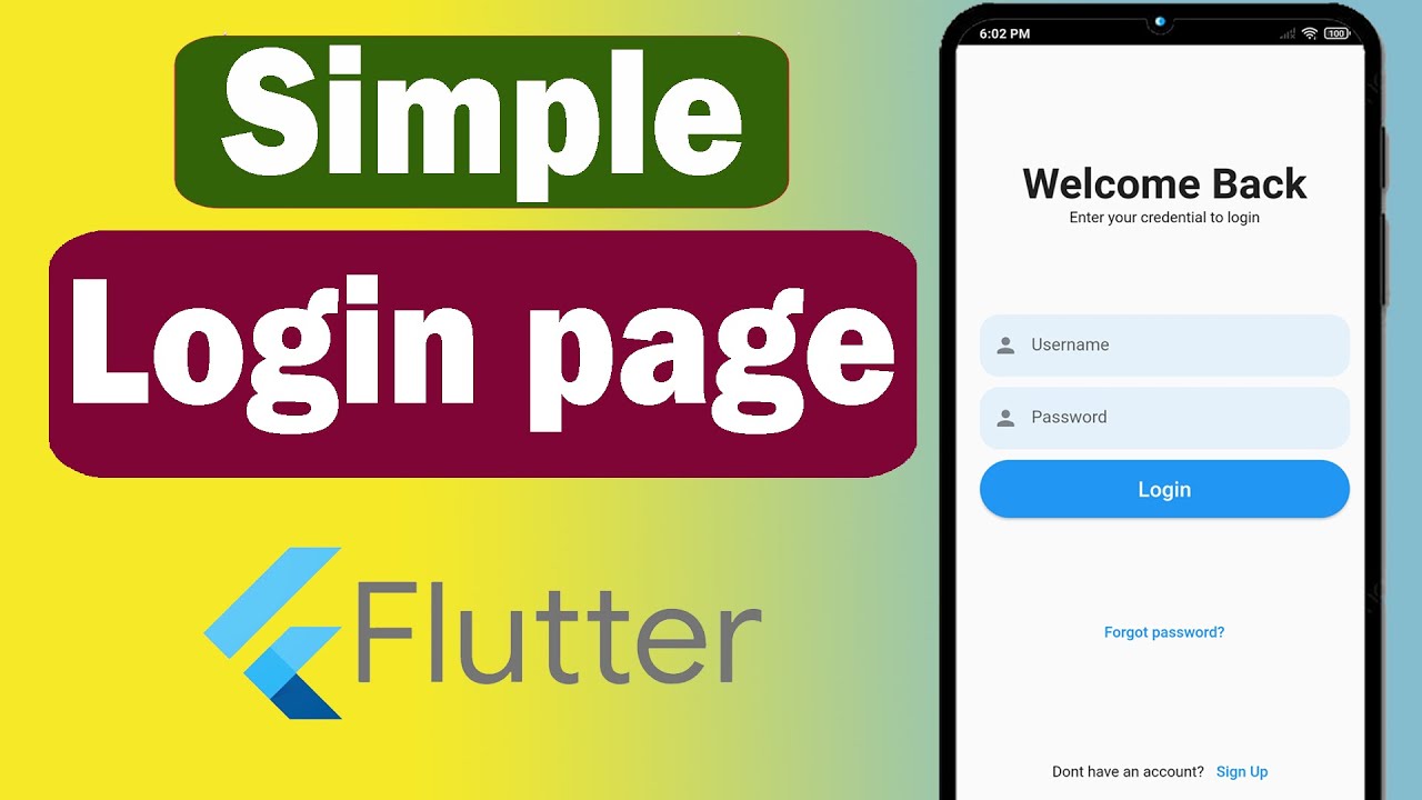 Flutter Login Page Ui Speed Code Flutter Build Apps For Any Screen