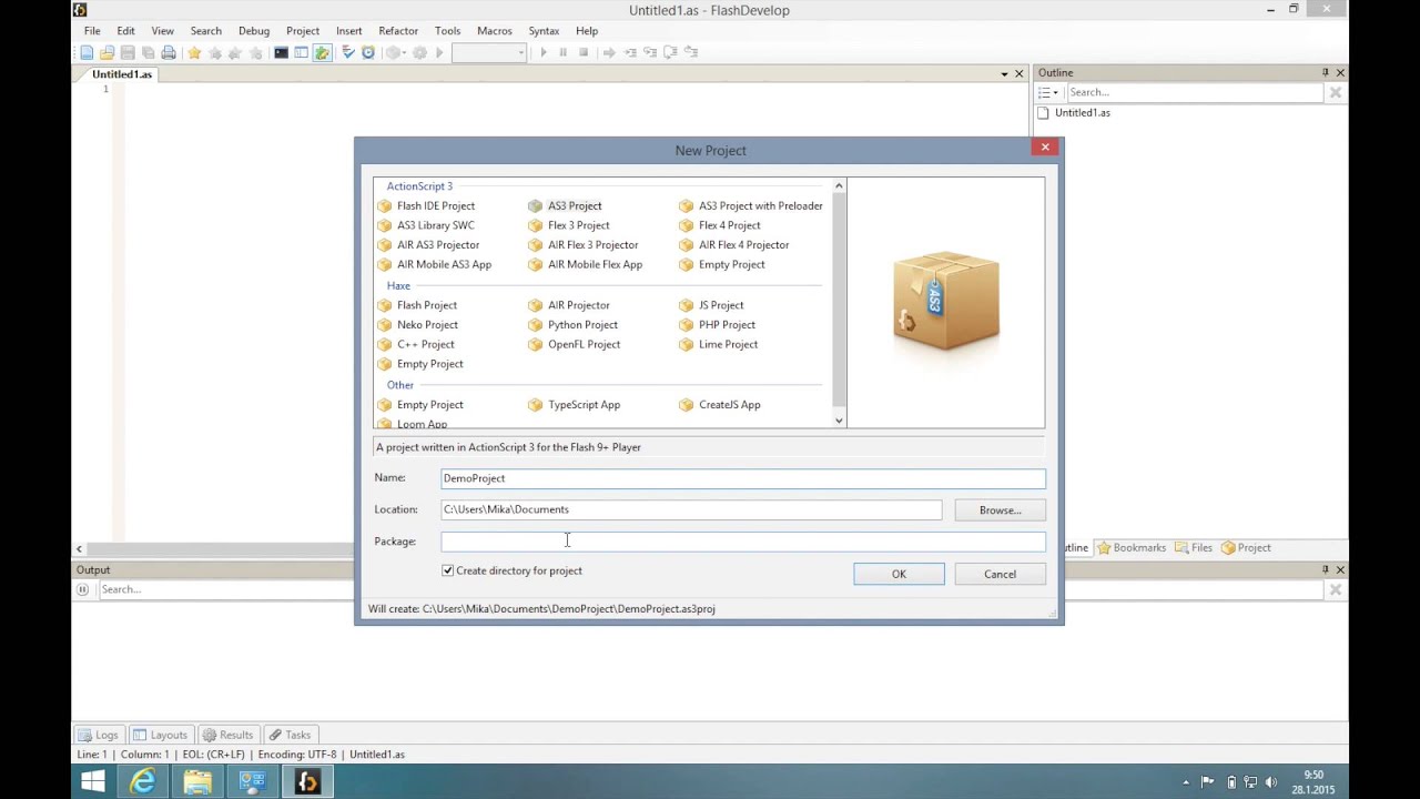Install Flashdevelop Windows 8 1 Youtube