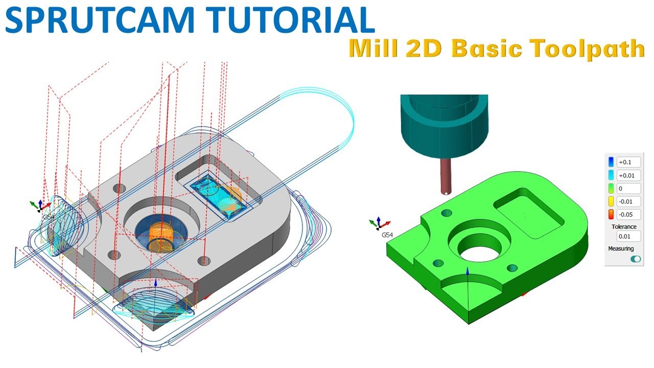 Sprutcam Tutorial 165 Sprutcam Mill 2d Toolpath Basic Beginners