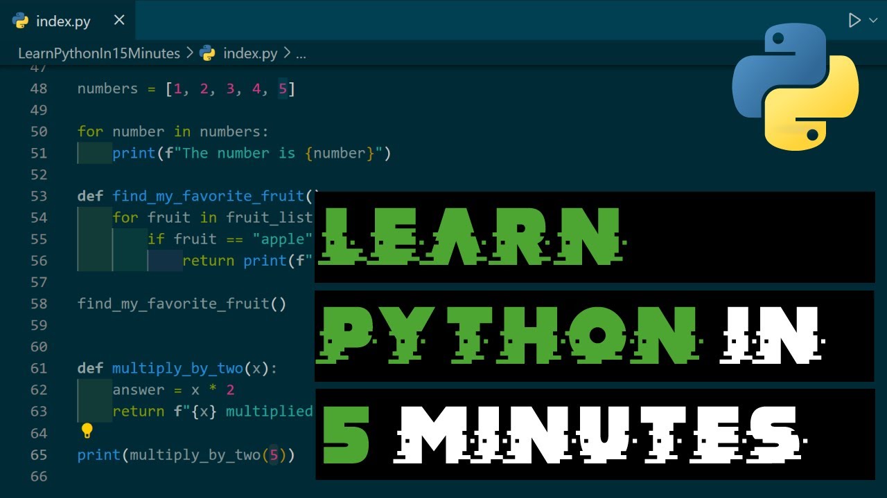 Learn Python In 5 Minutes Intro To Python Programming Youtube