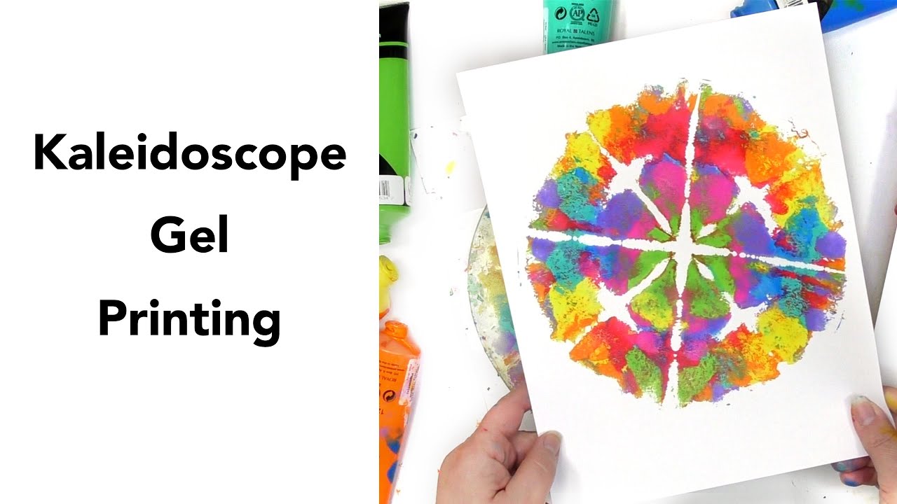 Kaleidoscope Gel Printing With A Round Plate Youtube