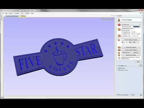 C04c Five Star Coffee Sign Toolpath Creation Youtube