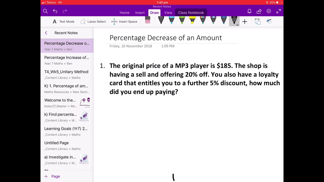 Calculating Percentage Decrease Of An Amount Youtube