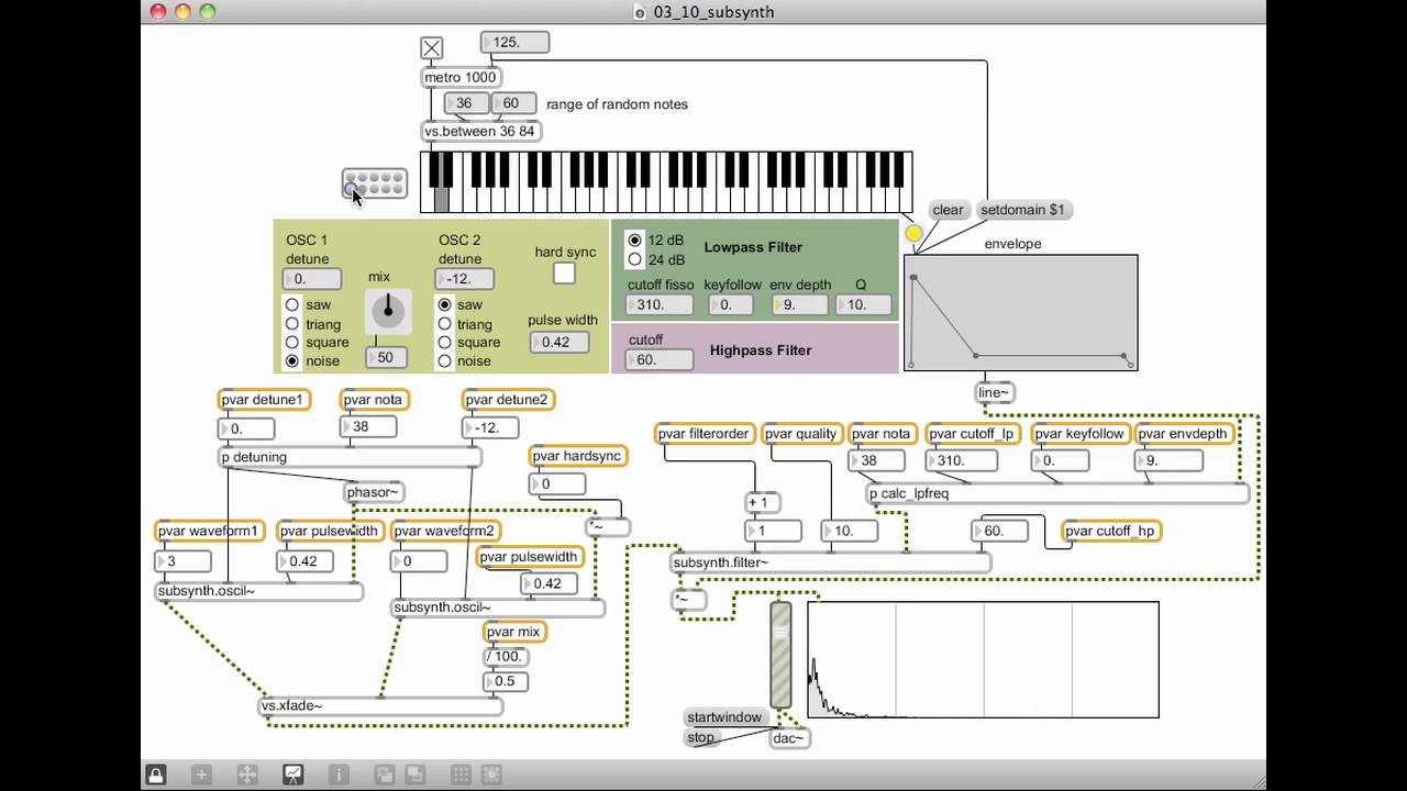 Subtractive Synth Max Msp Patch Youtube