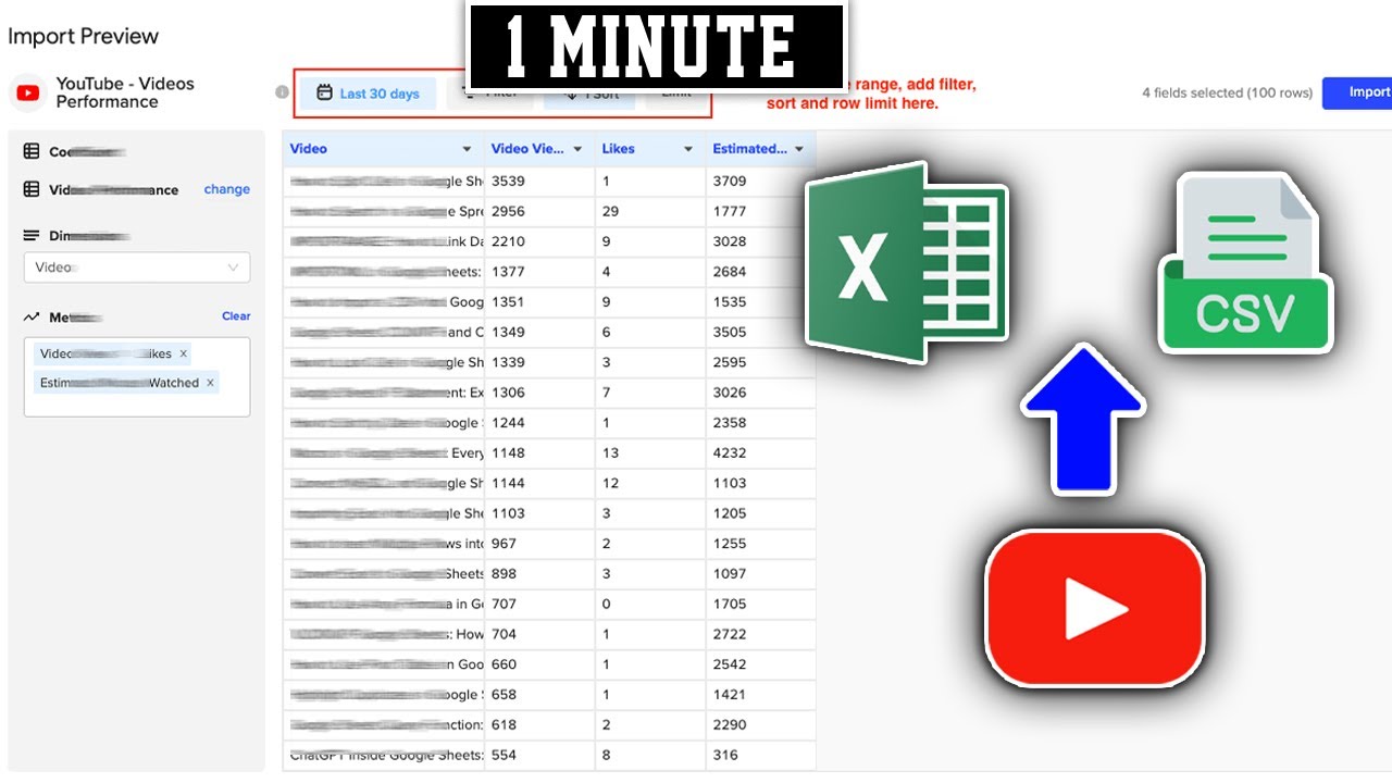 How To Export Youtube Videos Data To Csv Or Excel File Youtube Data
