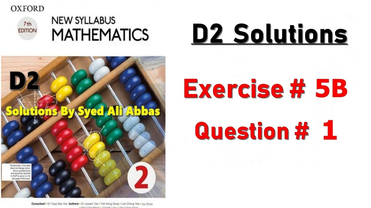 Exercise 5b Question No 1 Oxford New Syllabus Mathematics Chapter 5