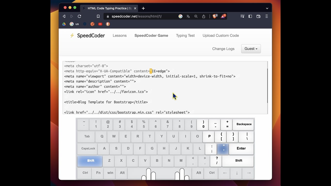 Speedcoder Typing Practice For Programming Html Youtube