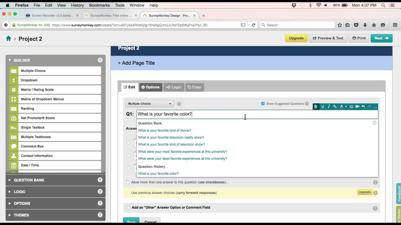 Survey Monkey Tutorial Youtube