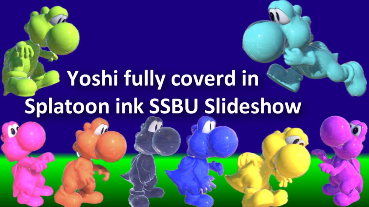 Yoshi Fully Coverd In Splatoon Ink Ssbu Slideshow 4k Youtube