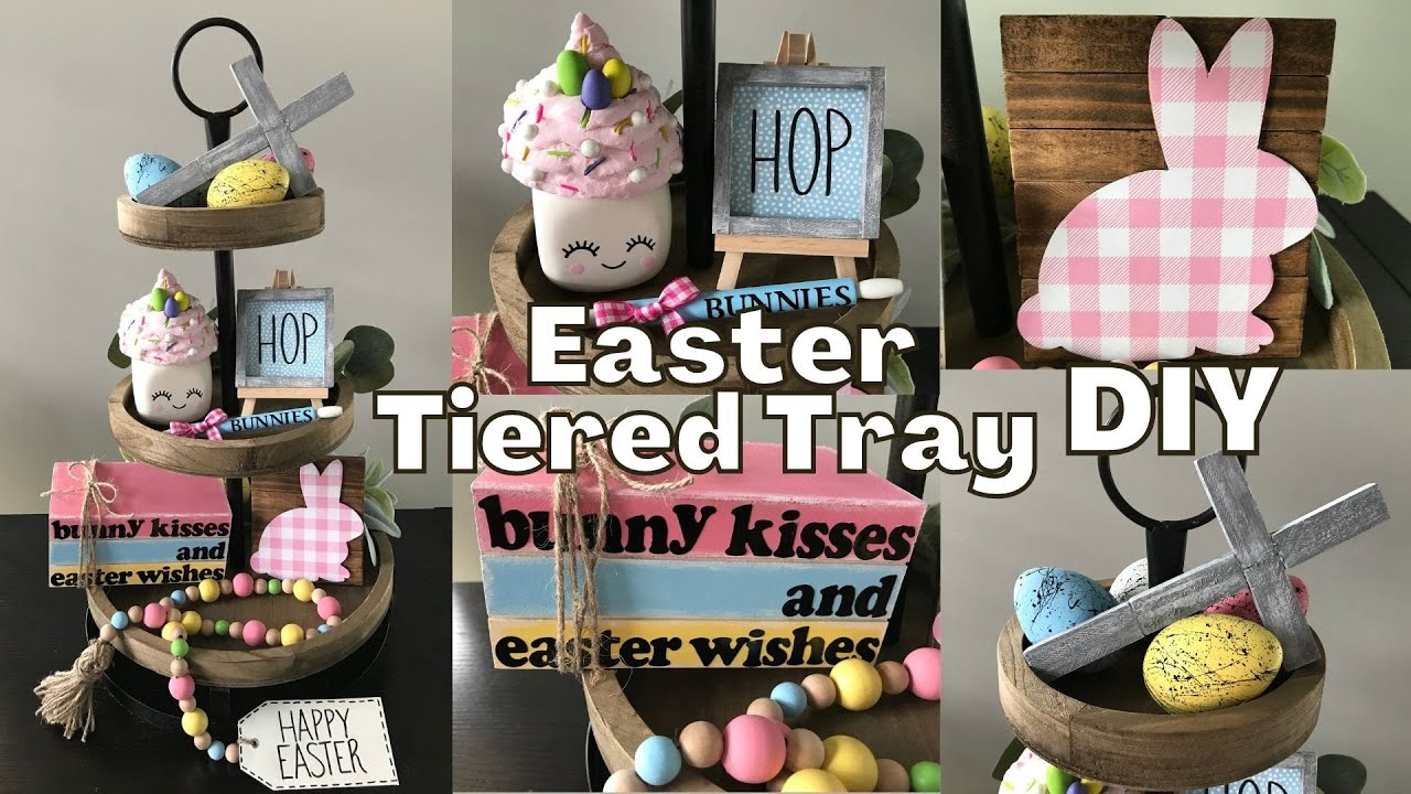 Easter Dollar Tree Tiered Tray Decor Dollar Tree Easter Diy S Youtube