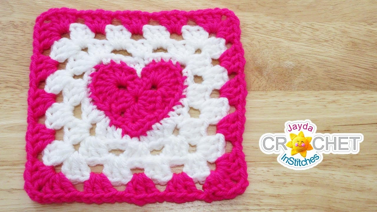 Heart At The Centre Granny Square Crochet Pattern Tutorial The