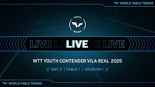Live T1 Day 3 Wtt Youth Contender Vila Real 2025 Session 2 World Table
