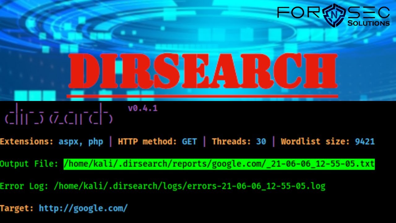 Dirsearch Directory Scanner Tool Youtube