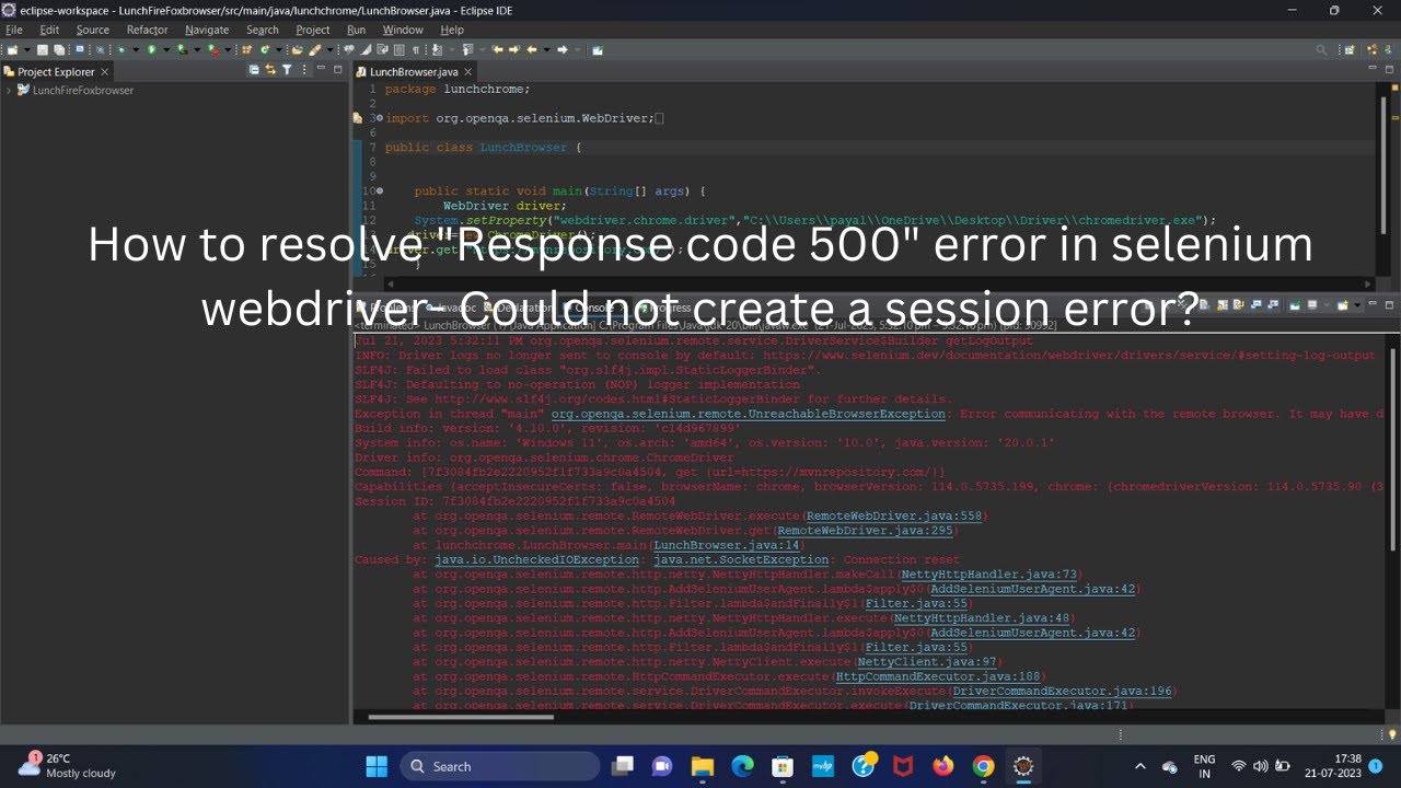 Fix Org Openqa Selenium Sessionnotcreatedexception Could Not Start A