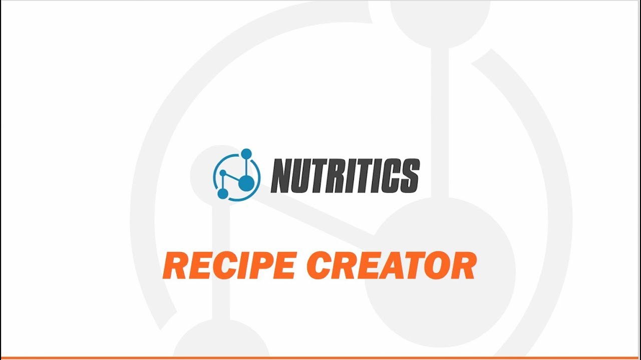 Nutritics Tutorials Recipe Creator Youtube