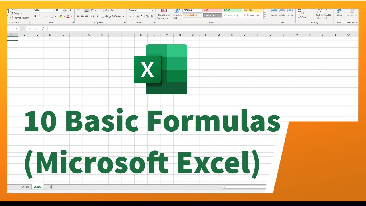 Basic Formulas In Microsoft Excel