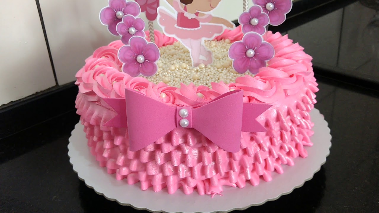 Bolo Decorado Com Chantilly Tema Bailarina 24 30 Dany Bolos Cake