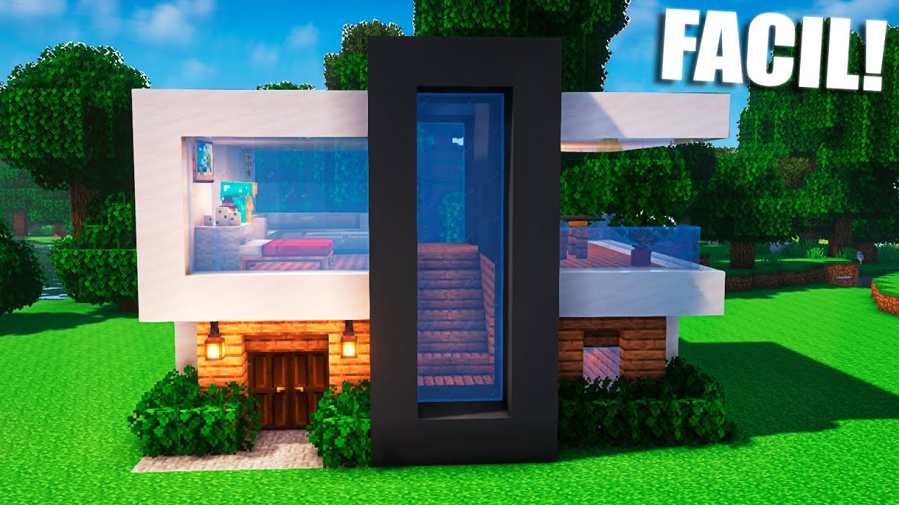Casas Modernas Y Sencillas De Minecraft Una Casa Moderna Sencilla