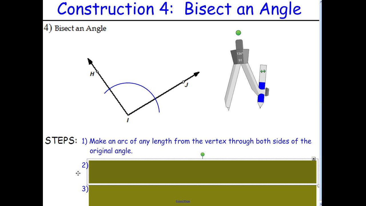 Construction 4 Bisect An Angle Youtube