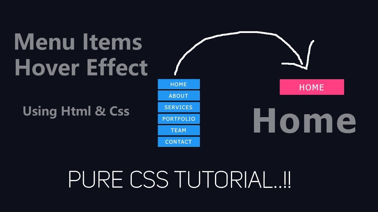 Menu Items Hover Effect Css Hover Effect Css Tutorial Youtube