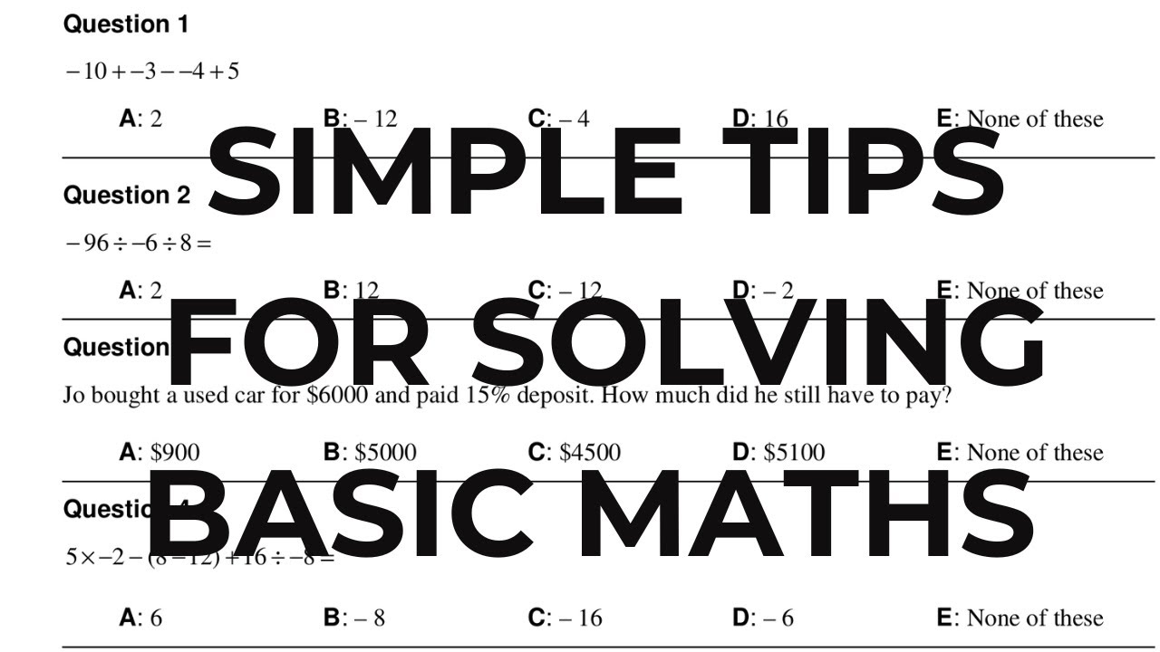 Master How To Solve Basic Math With This Simple Tips Youtube