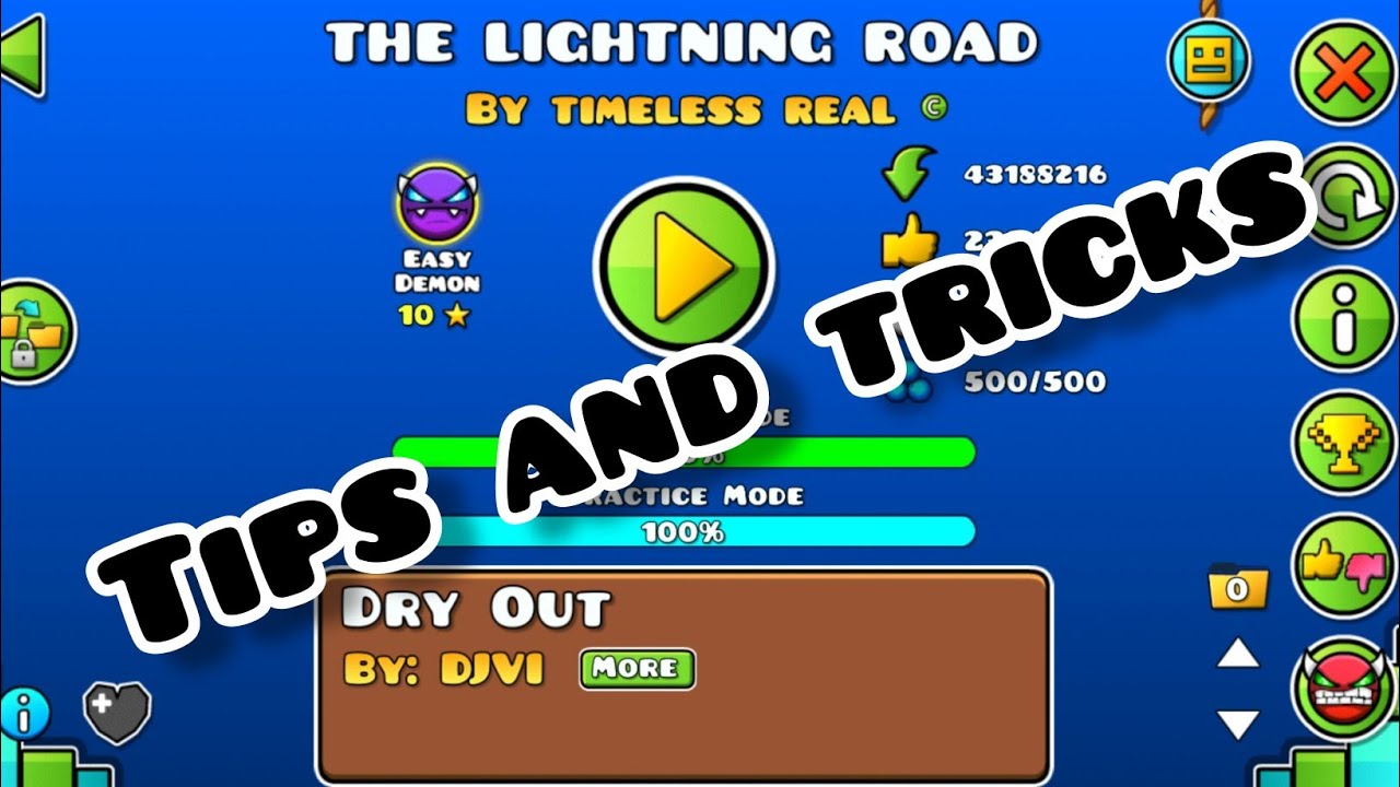 Tips And Tricks For The Lightning Road In Geometry Dash Youtube
