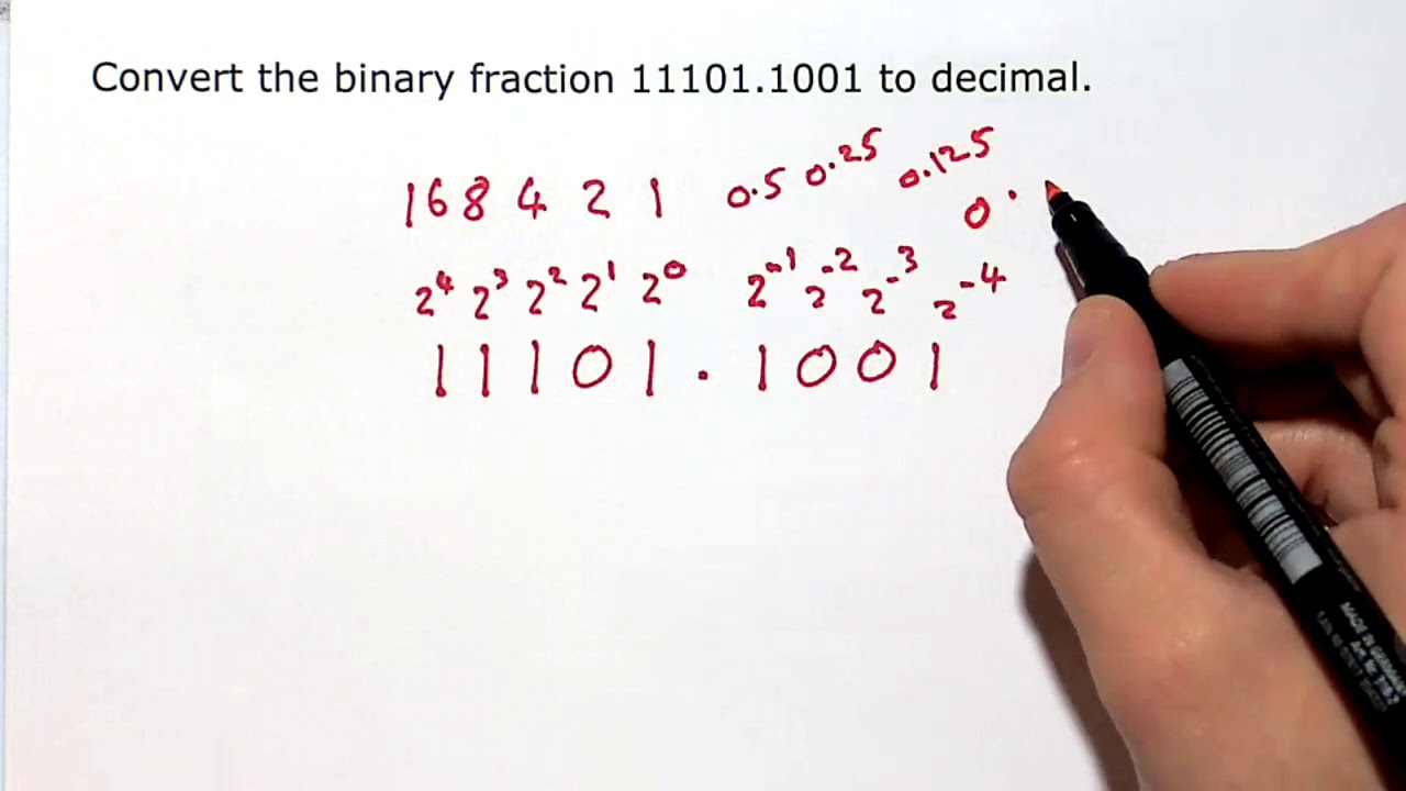 Convert Binary Fraction To Decimal Youtube