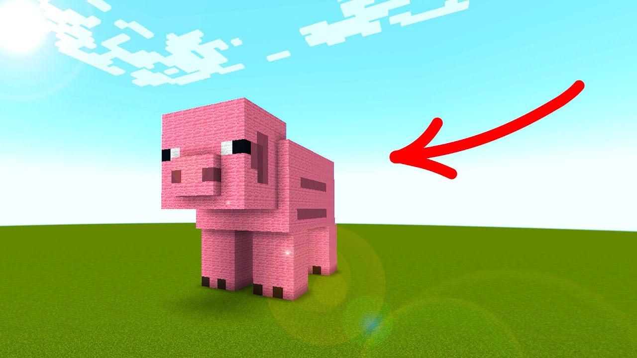 How To Make A Pig Statue In Minecraft Tutorial Youtube