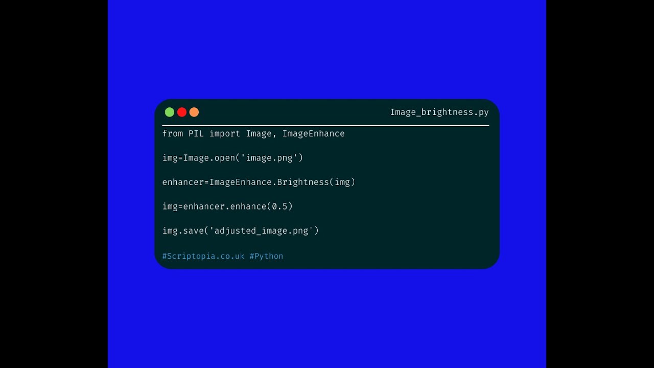 Python Pil Adjust Brightness Of An Image Youtube