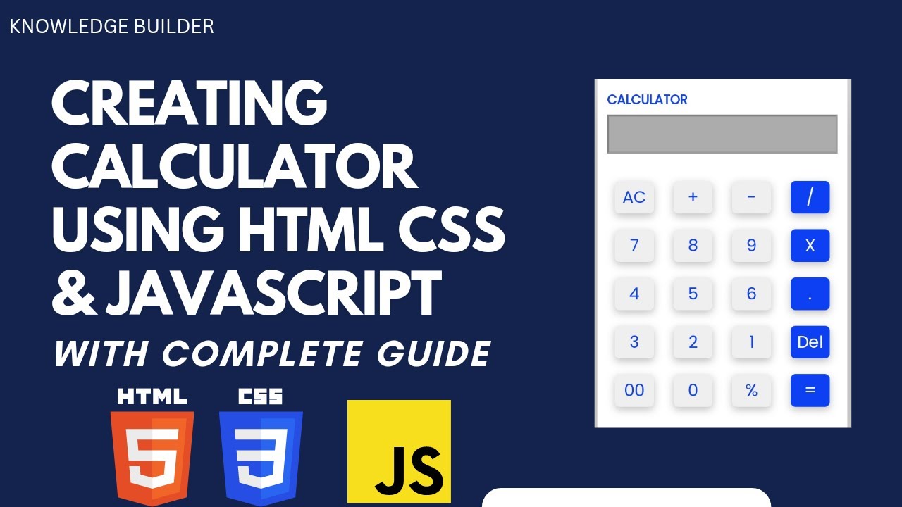 How To Make A Calculator Using Html Css Javascript Creating
