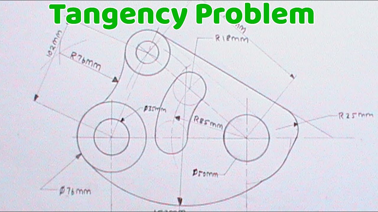 How To Draw Tangency Problem 14 Engineering Drawing Technical