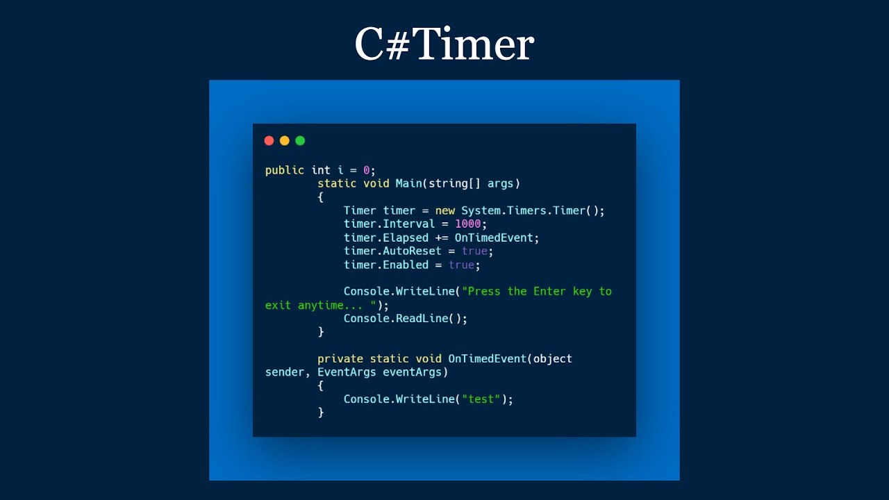 Simple C Timer Youtube