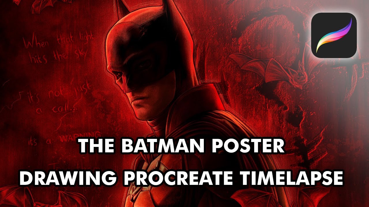 Drawing The Batman Poster Procreate Timelapse Youtube