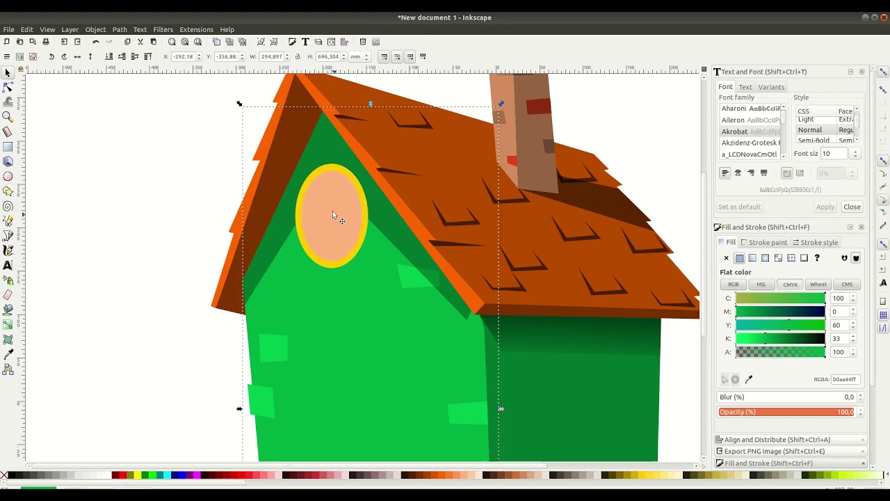 Inkscape Draw A Cartoon House Speed Art 1 Of 2 Youtube