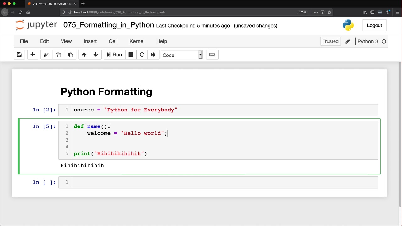 Python Formatting In Python Youtube