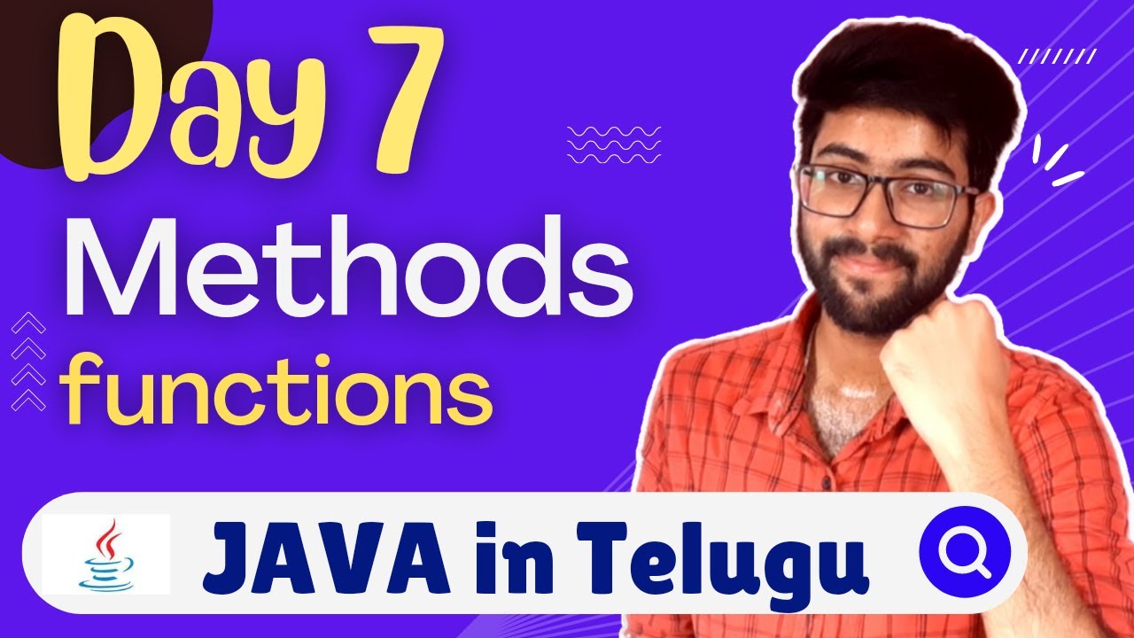 Day 7 Methods In Java In Telugu Java Course In Telugu Vamsi