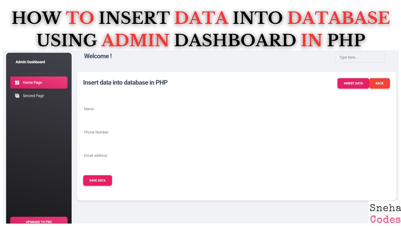 Php Admin Panel 2 How To Insert Data Into Database In Php Mysql