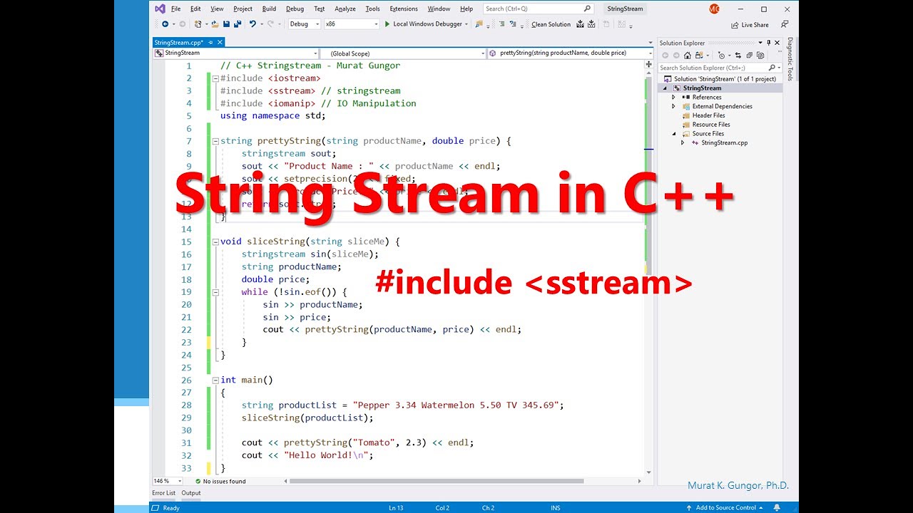 String Stream In C Slicing Composing String Youtube