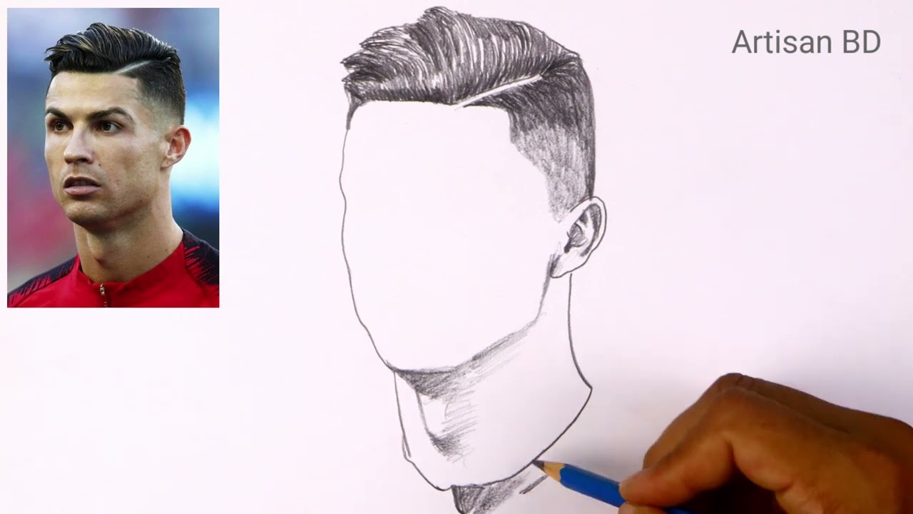 How To Draw Cristiano Ronaldo Step By Step Cristiano Ronaldo Drawing