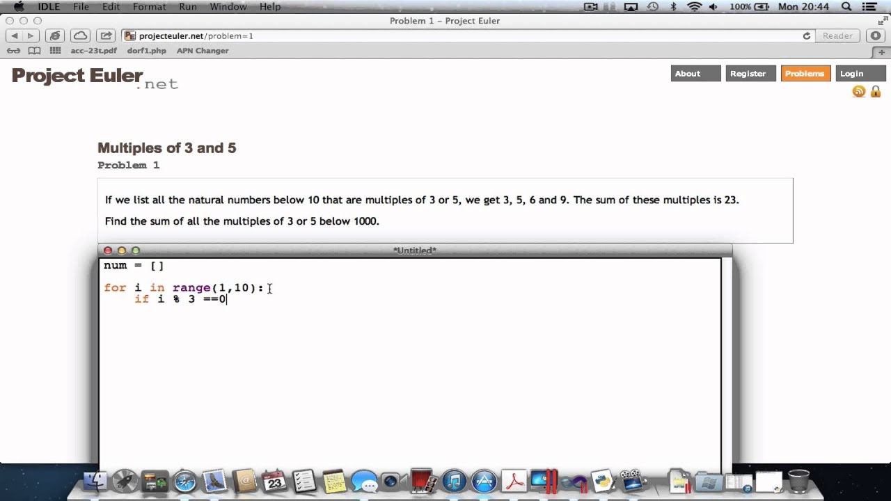 Project Euler Problem 1 Python Youtube