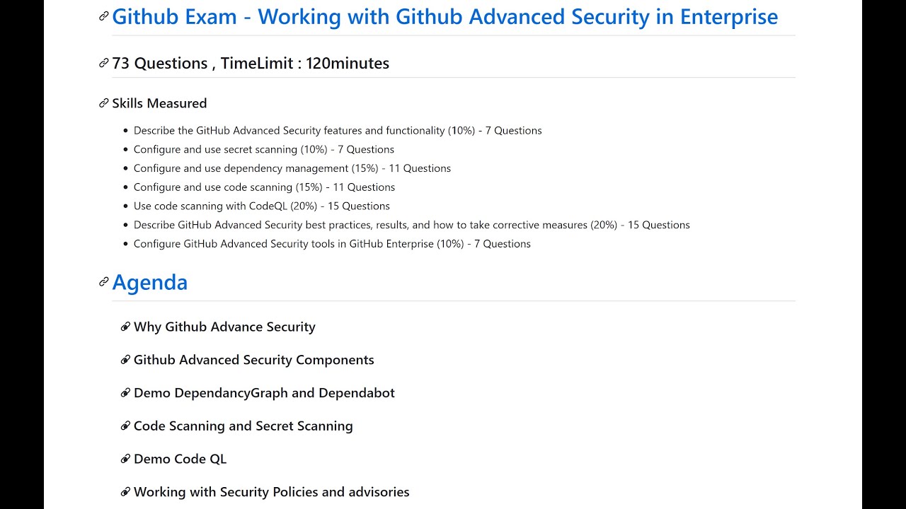 Github Advanced Security Exam Preparation Youtube