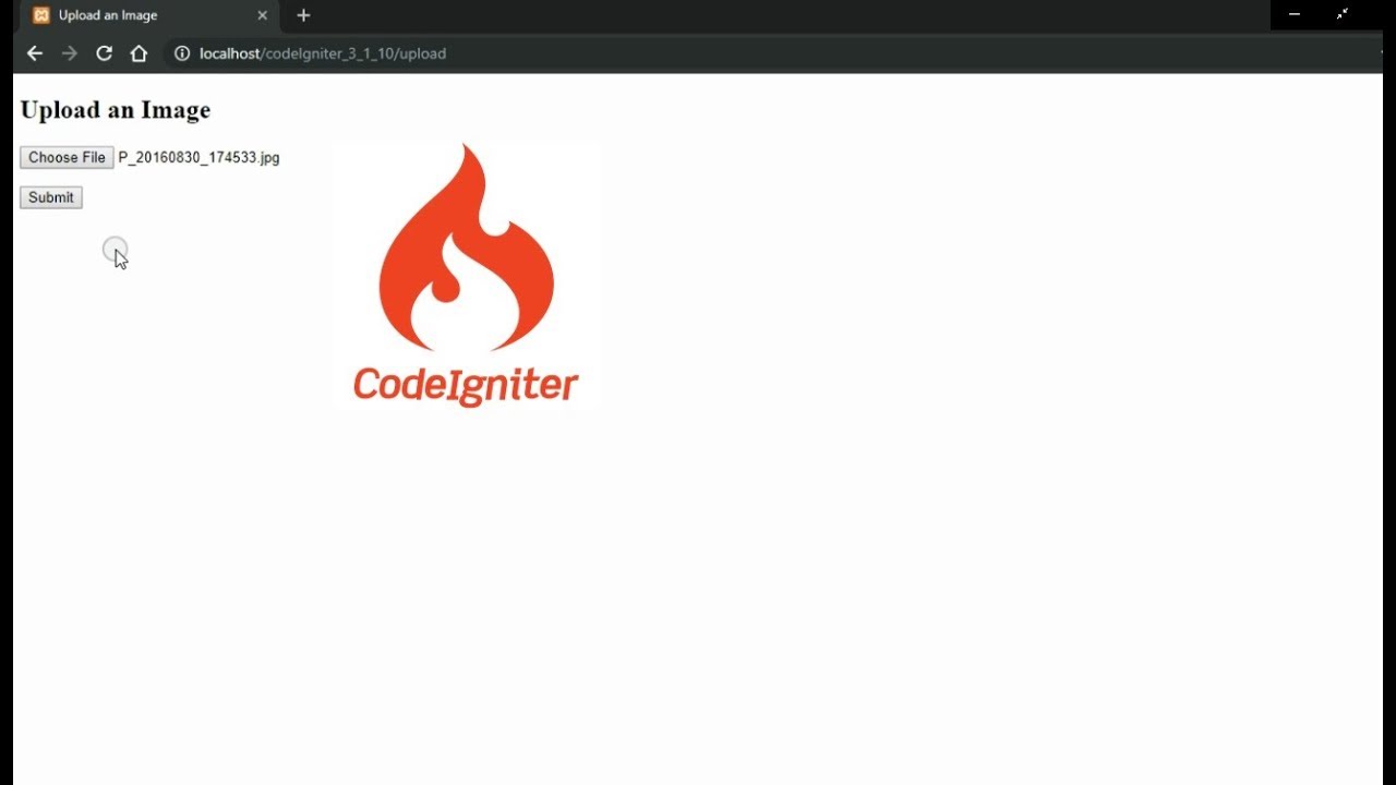 Codeigniter Upload An Image Youtube