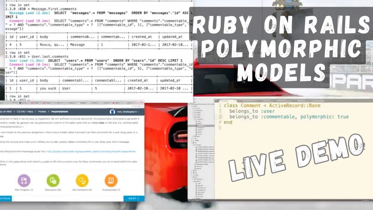 Ruby On Rails Active Record Orm Model Polymorphism Live Demo Of A