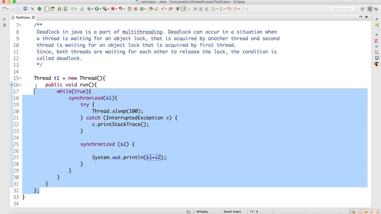 Deadlock In Java Multithreading Youtube