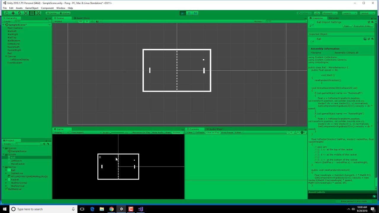 Pong Part 8 Unity Youtube