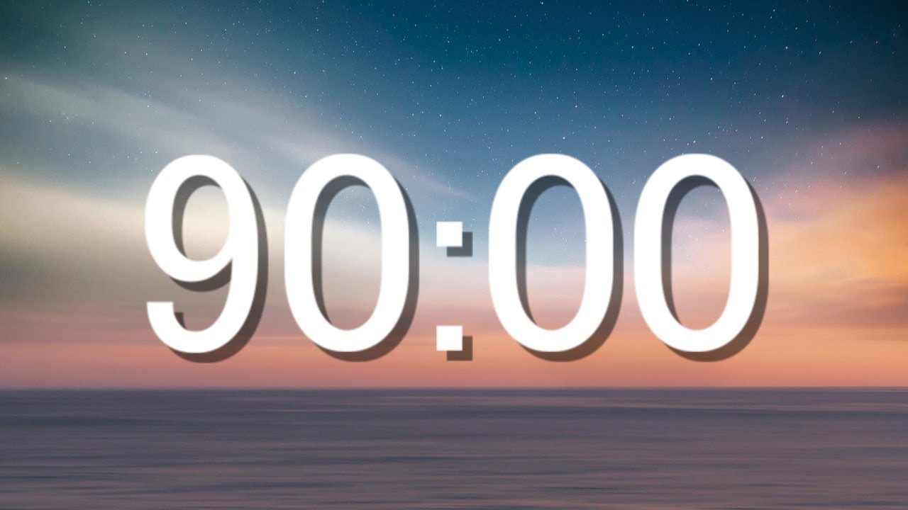 90 Minute Countdown Timer With Alarm Without Music For Work Study