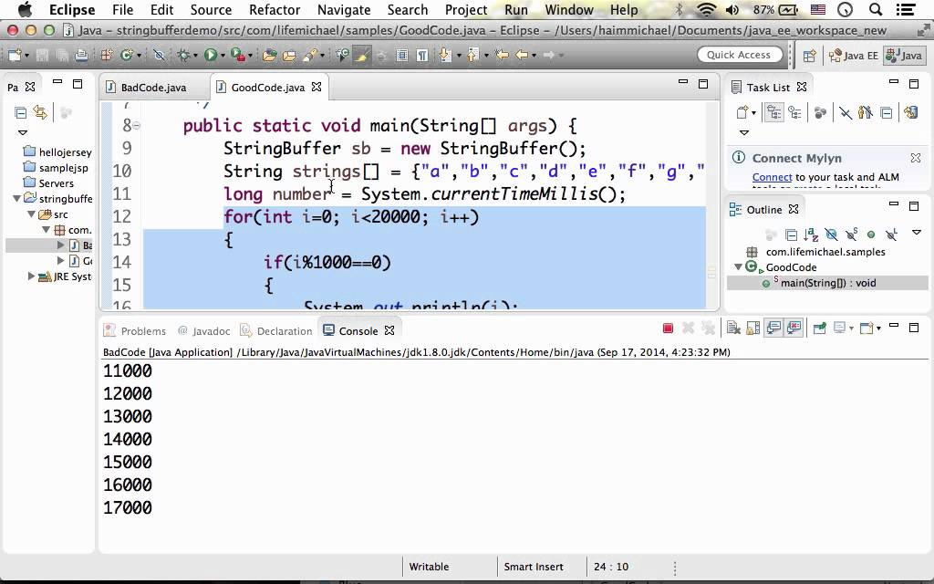 Efficient Code Using Stringbuffer In Java Youtube