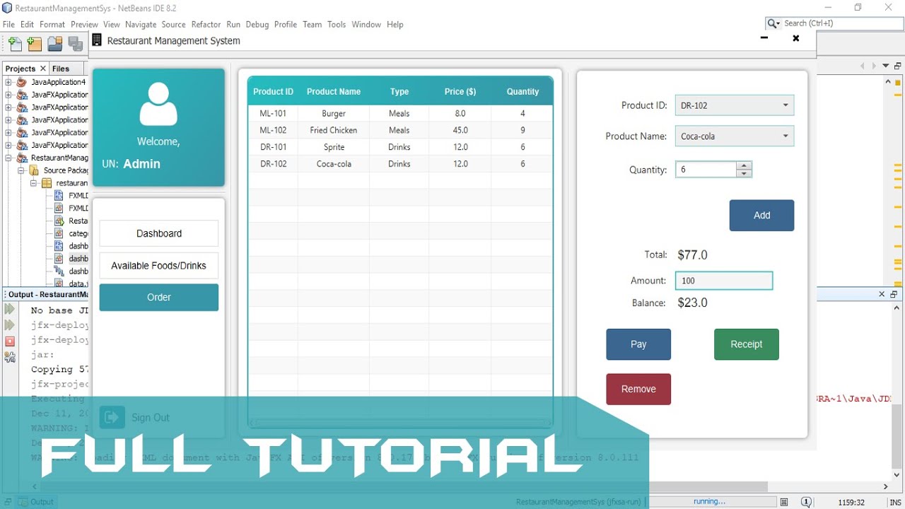 Javafx Full Tutorial Restaurant Management System With Source Code